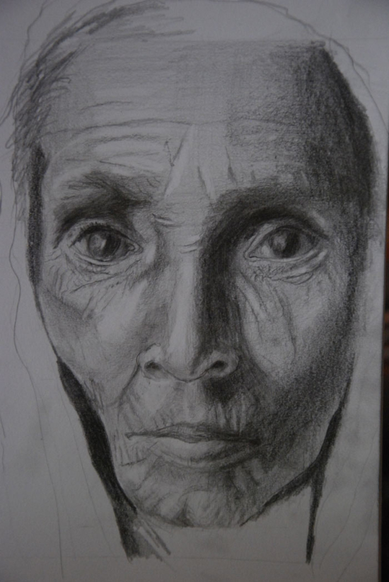 Old woman portrait - Drawing Academy