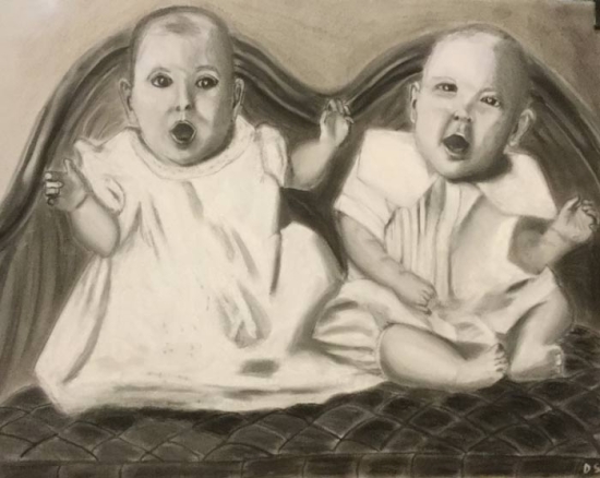 Two Infants Together - Drawing Academy | Drawing Academy